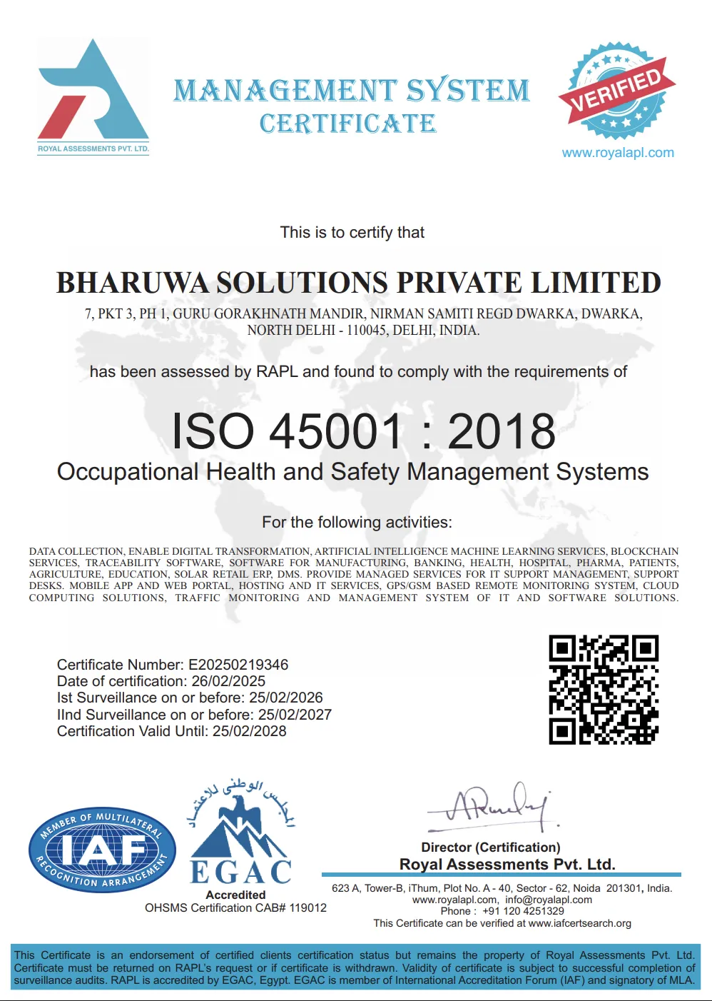 Occupational Health & Safety Management System (OHSMS)